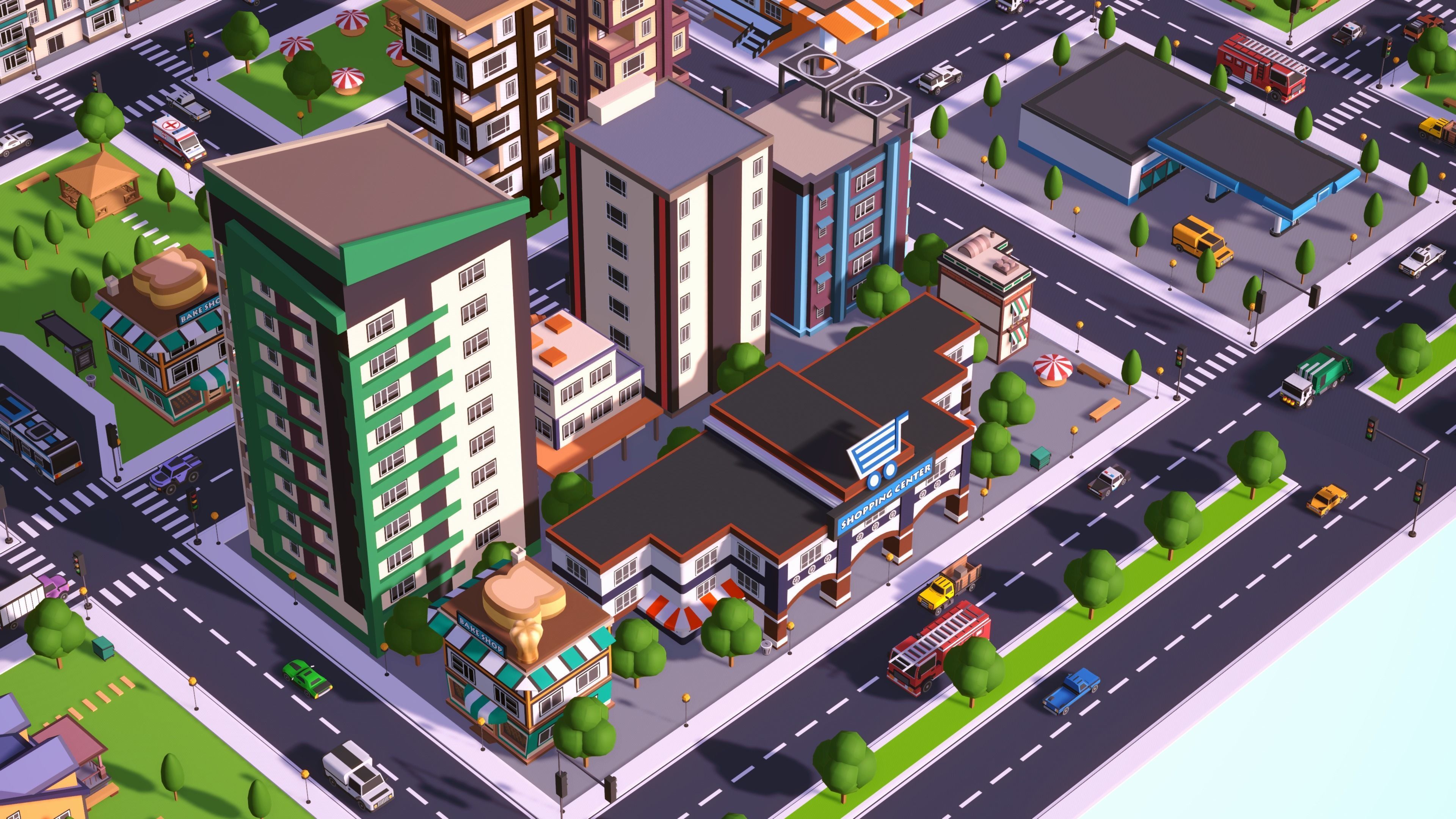 3D model POLYPACK - Low Poly City Pack VR / AR / low-poly | CGTrader