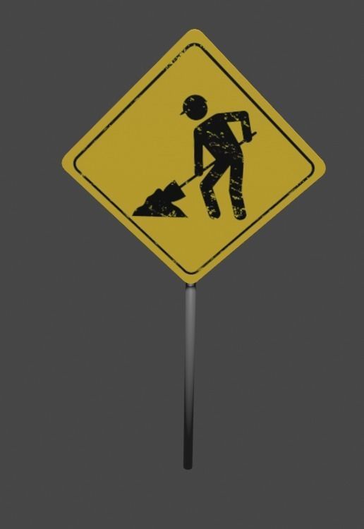 3D model building site sign VR / AR / low-poly | CGTrader