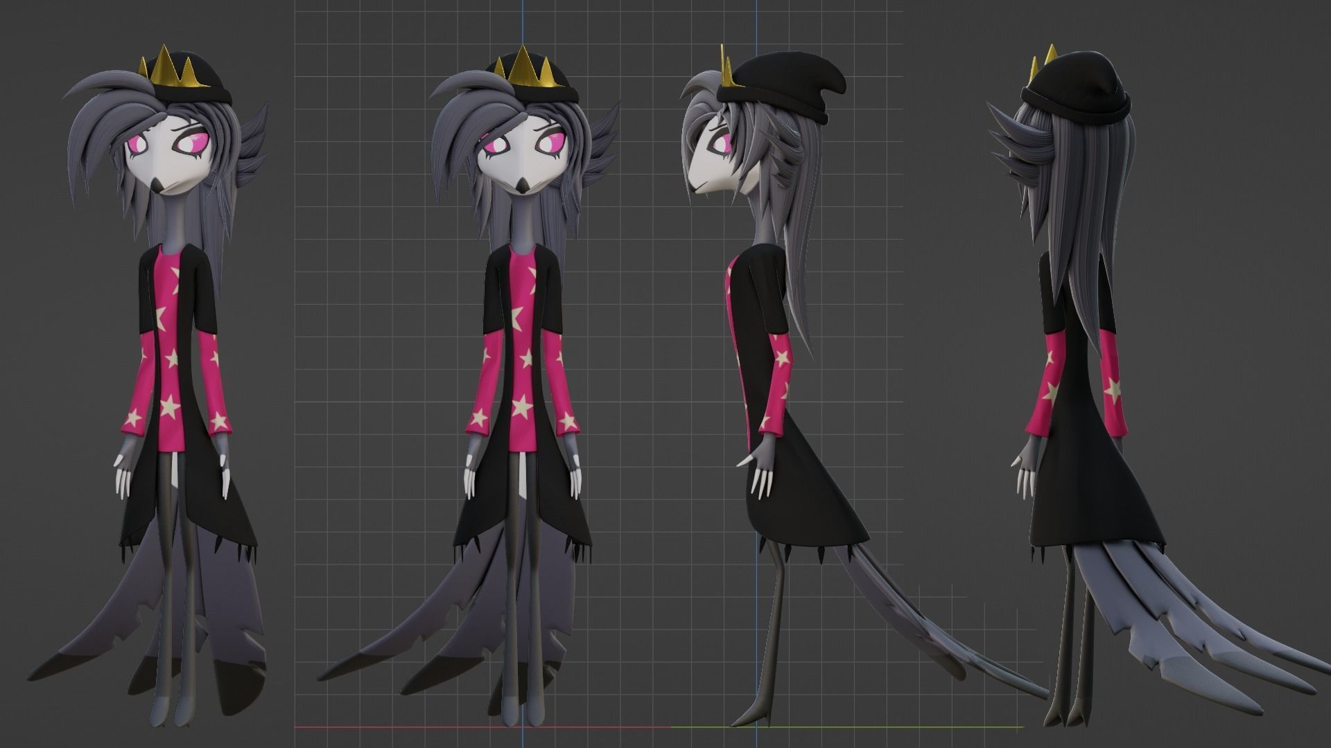 3D model Octavia Goetia from Helluva Boss VRChat Avatar VR / AR / low ...