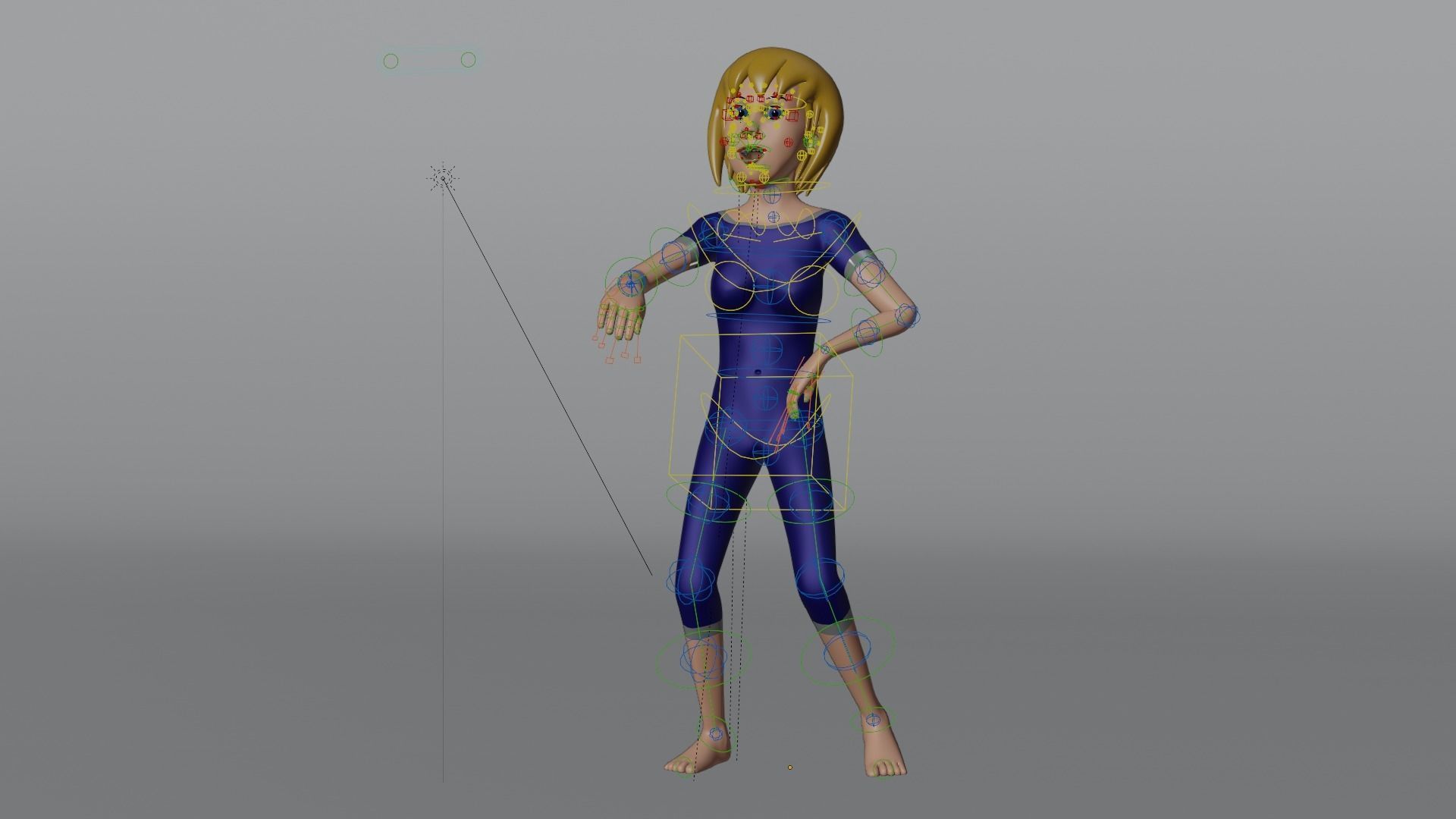 Lina Blender Rigify rigged model sports girl free 3D model animated ...
