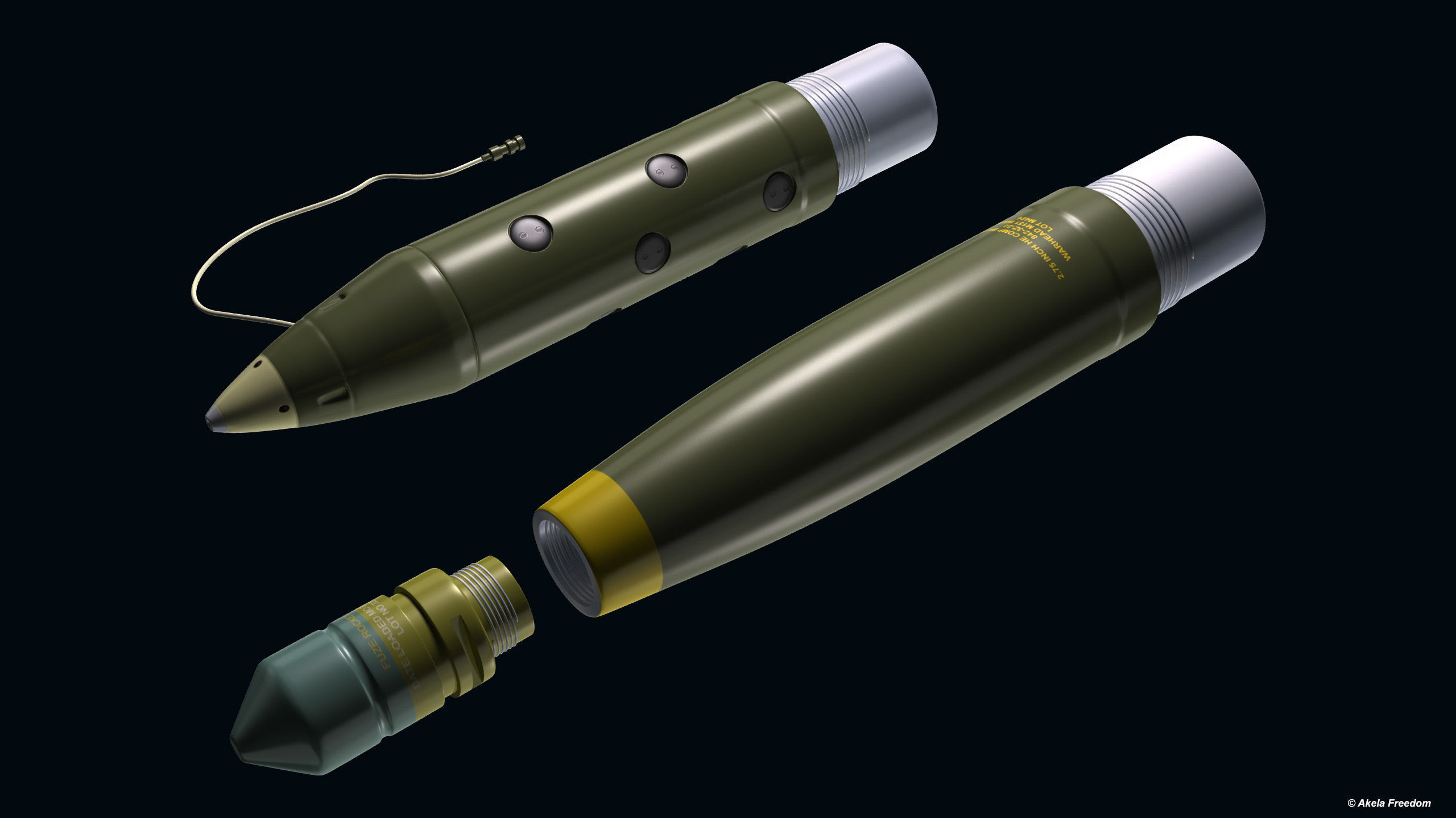 Hydra 70 APKWS II v2 3D model animated | CGTrader