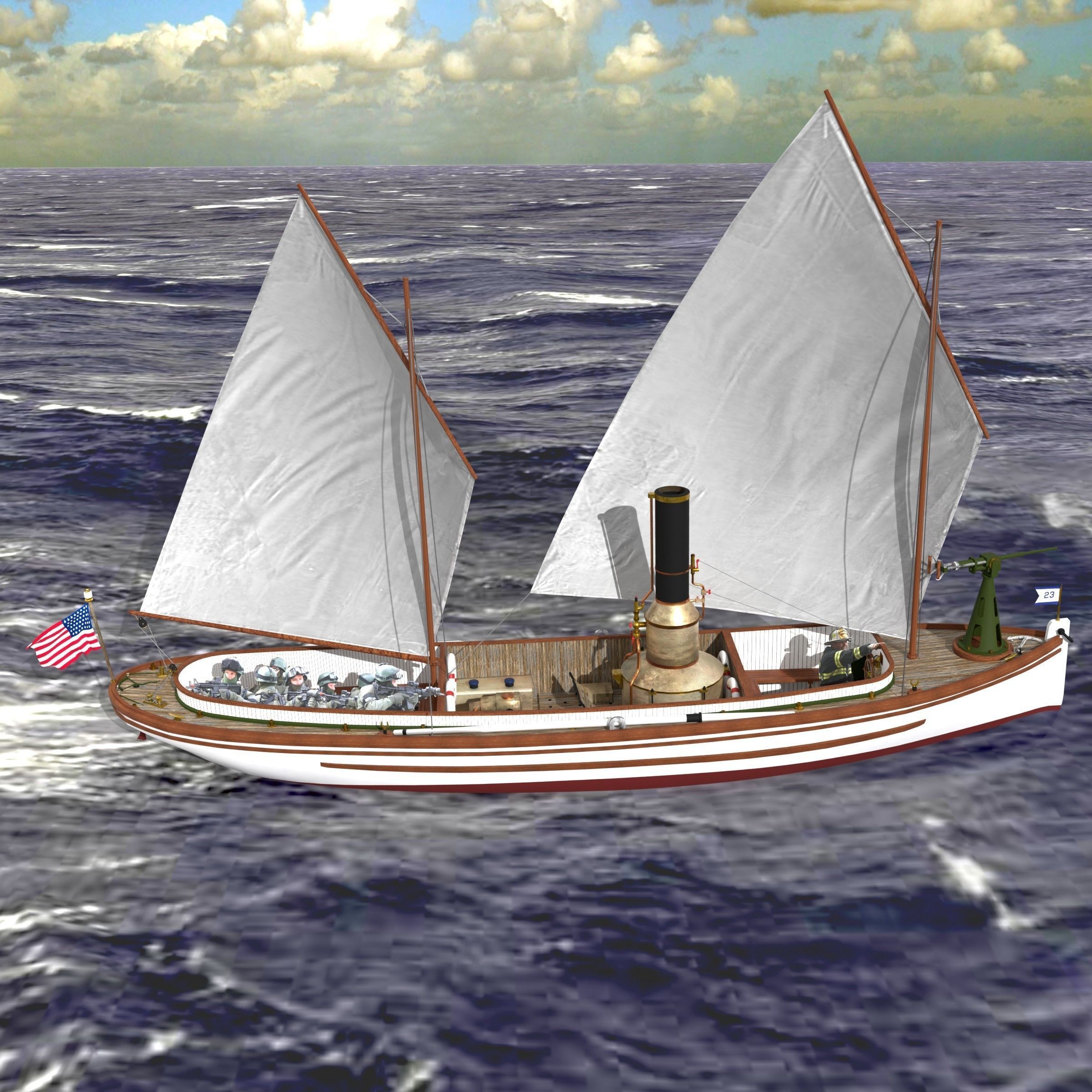 3D model STANDARD STEAM CUTTER - 1902 - US NAVY VR / AR / low-poly ...