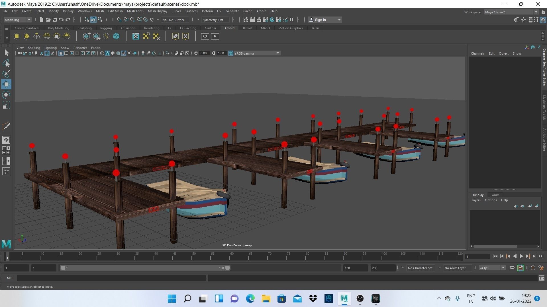 3D model Autodesk Maya Modelling Texturing And Lighting Of Dock VR / AR / low-poly | CGTrader