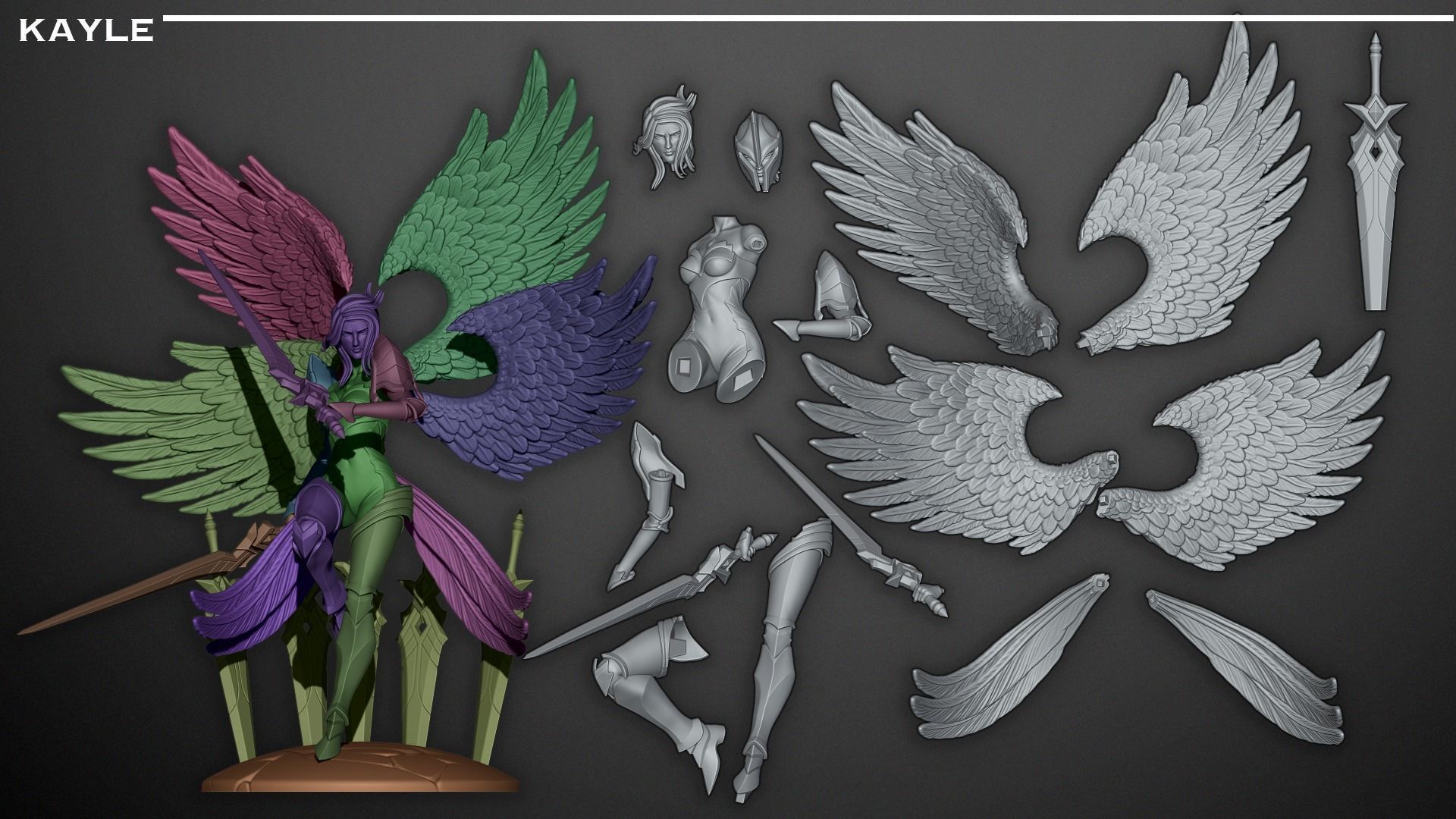 Kayle - League of Legends 3D model 3D printable | CGTrader