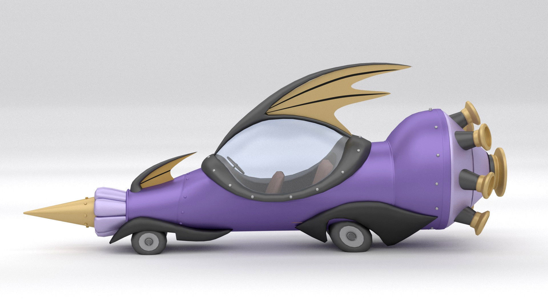 3D model The Mean Machine - Wacky Races VR / AR / low-poly | CGTrader