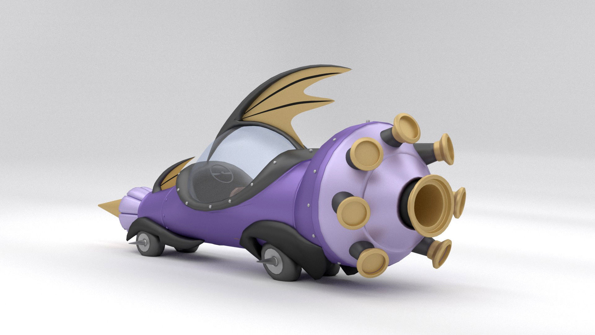 3D model The Mean Machine - Wacky Races VR / AR / low-poly | CGTrader