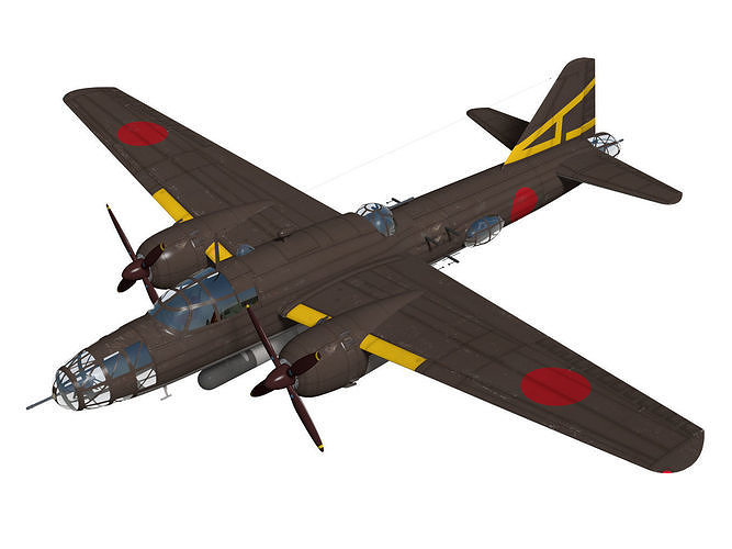 Ki67 Type4 heavy bomber Hiryu 3D model | CGTrader