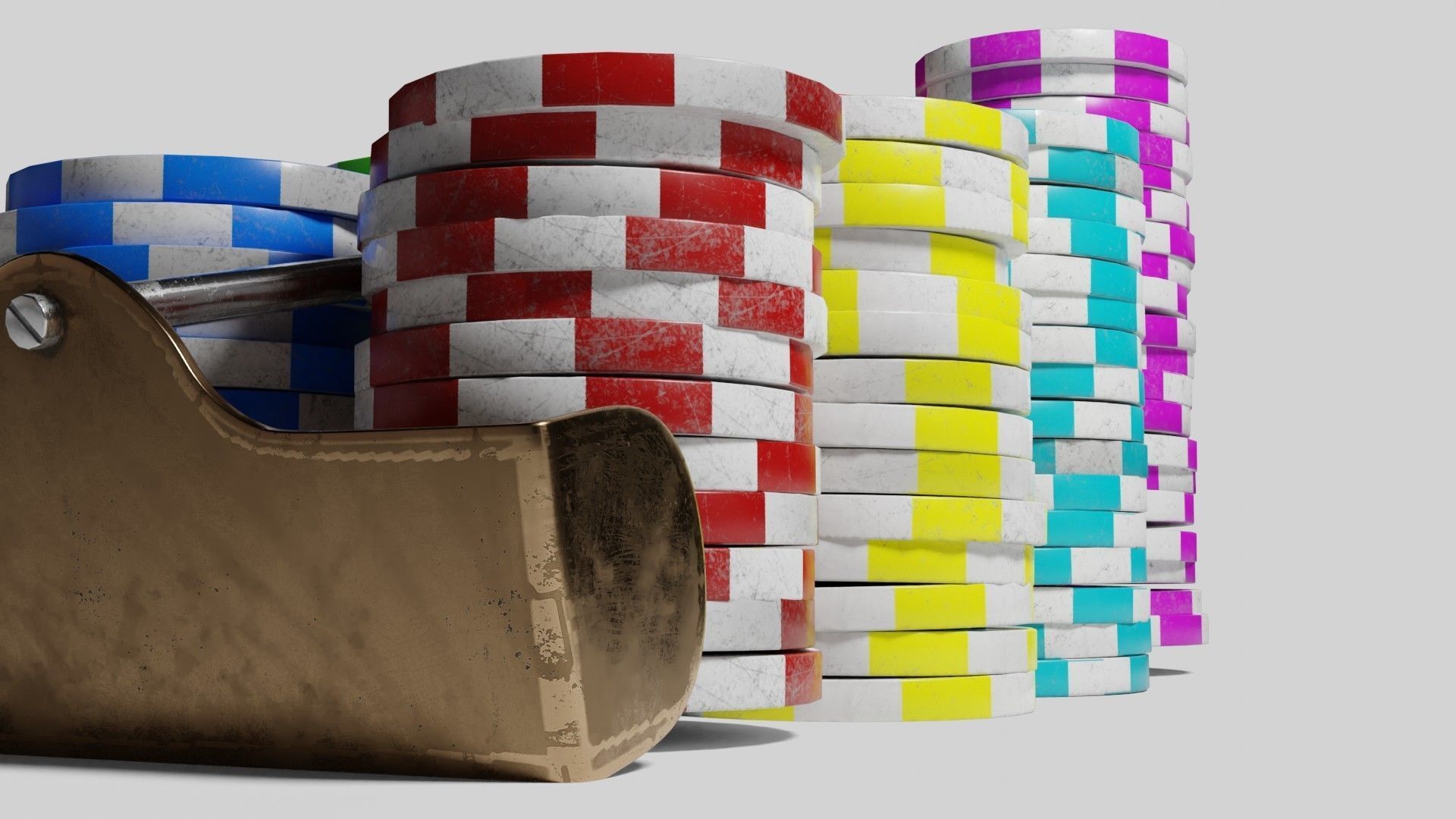 3D model roulette rake with 4k pbr textures with clean and dusty ...