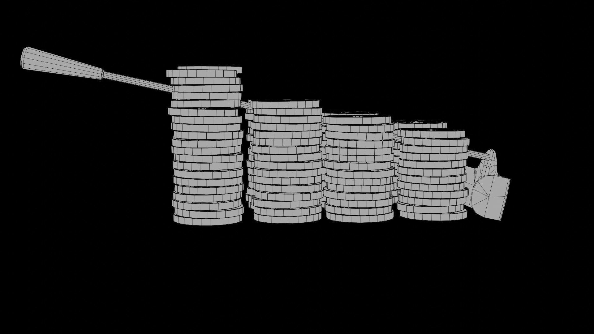 3D model roulette rake with 4k pbr textures with clean and dusty ...