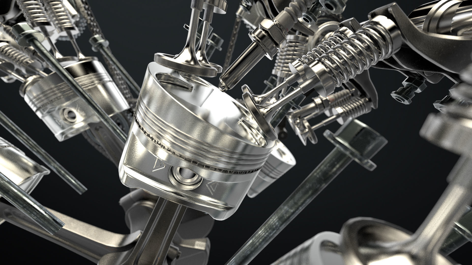 W12 Engine Working Animated 3D model animated rigged | CGTrader