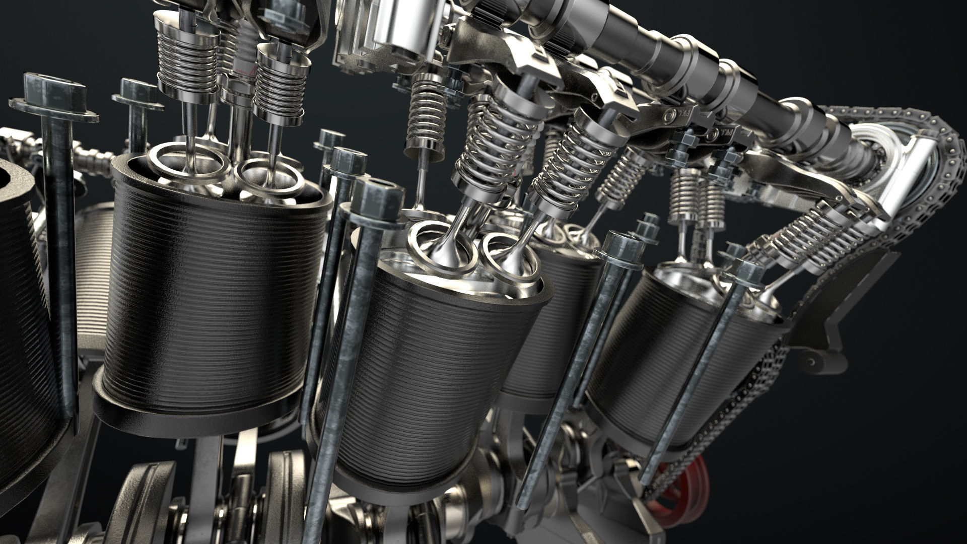 W12 Engine Working Animated 3D model animated rigged | CGTrader