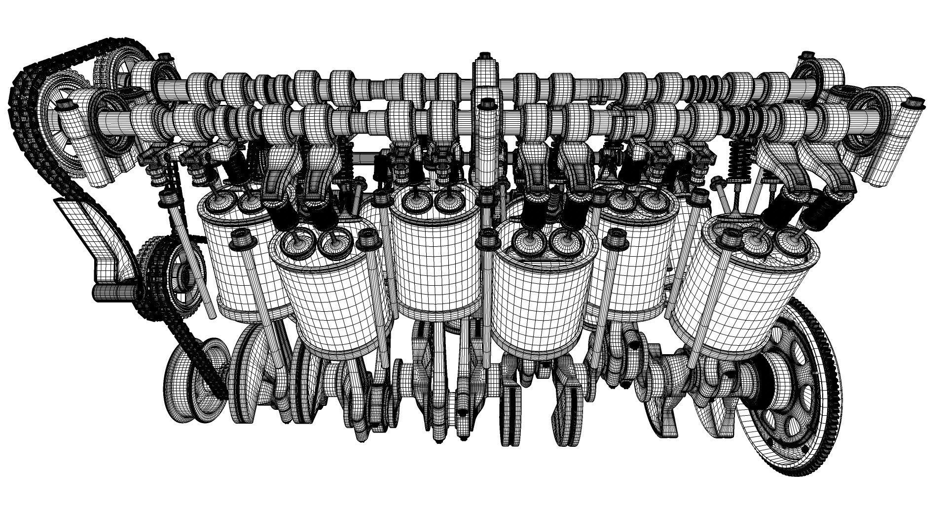 W12 Engine Working Animated 3D model animated rigged | CGTrader