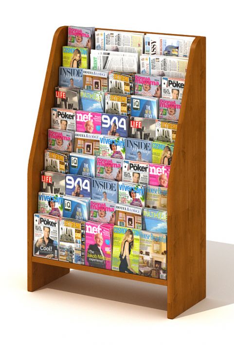 Wooden Magazine Display Rack 3D model | CGTrader