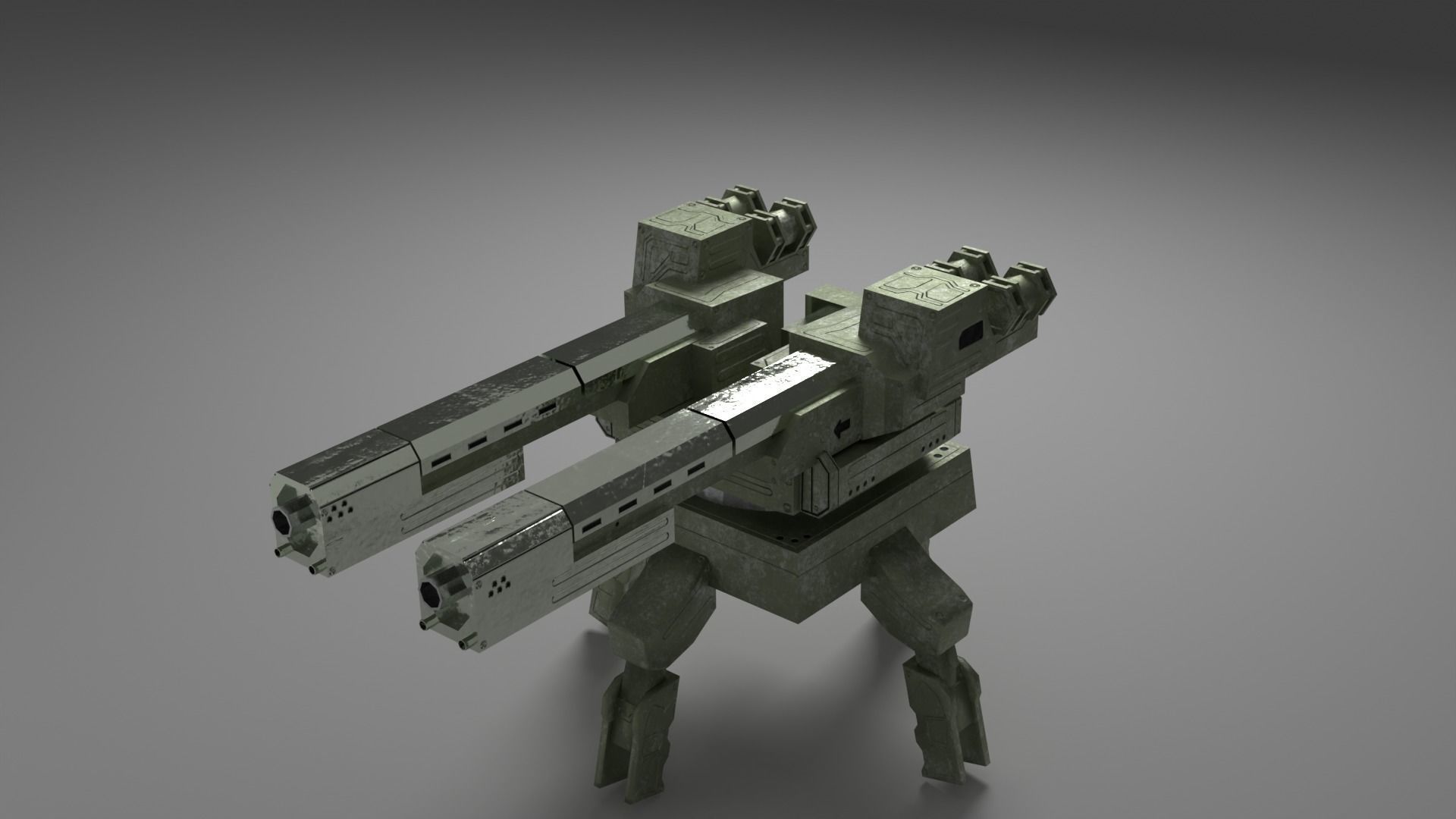 3D model Turret futuristic machine gun VR / AR / low-poly | CGTrader