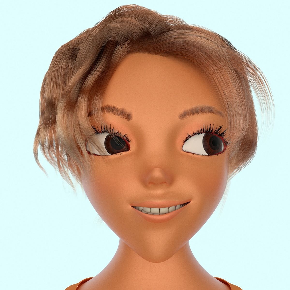 Bosy cinema 4D Character Girl 3D model rigged | CGTrader