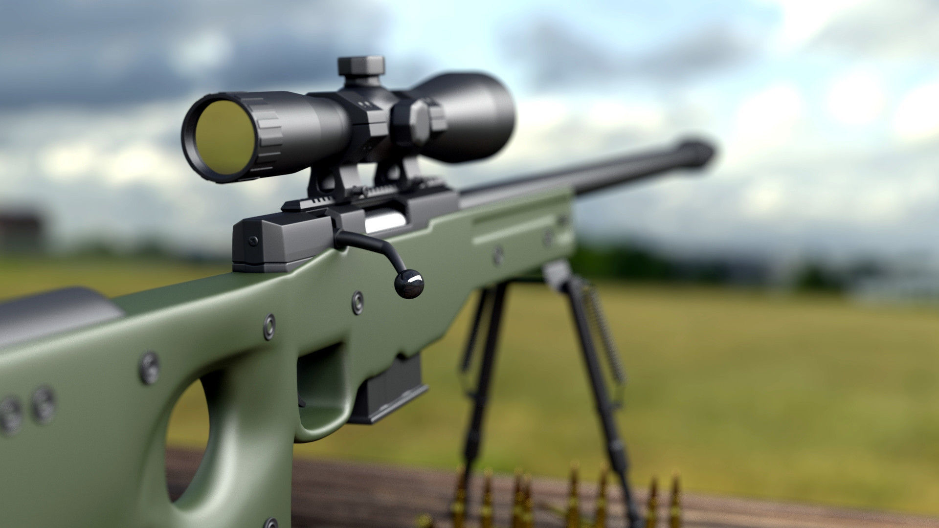 3D model AWP Sniper Rifle Lowpoly VR / AR / low-poly | CGTrader