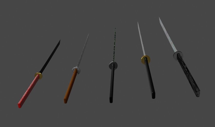 5 Different Types Of Katana free VR / AR / low-poly 3D model | CGTrader