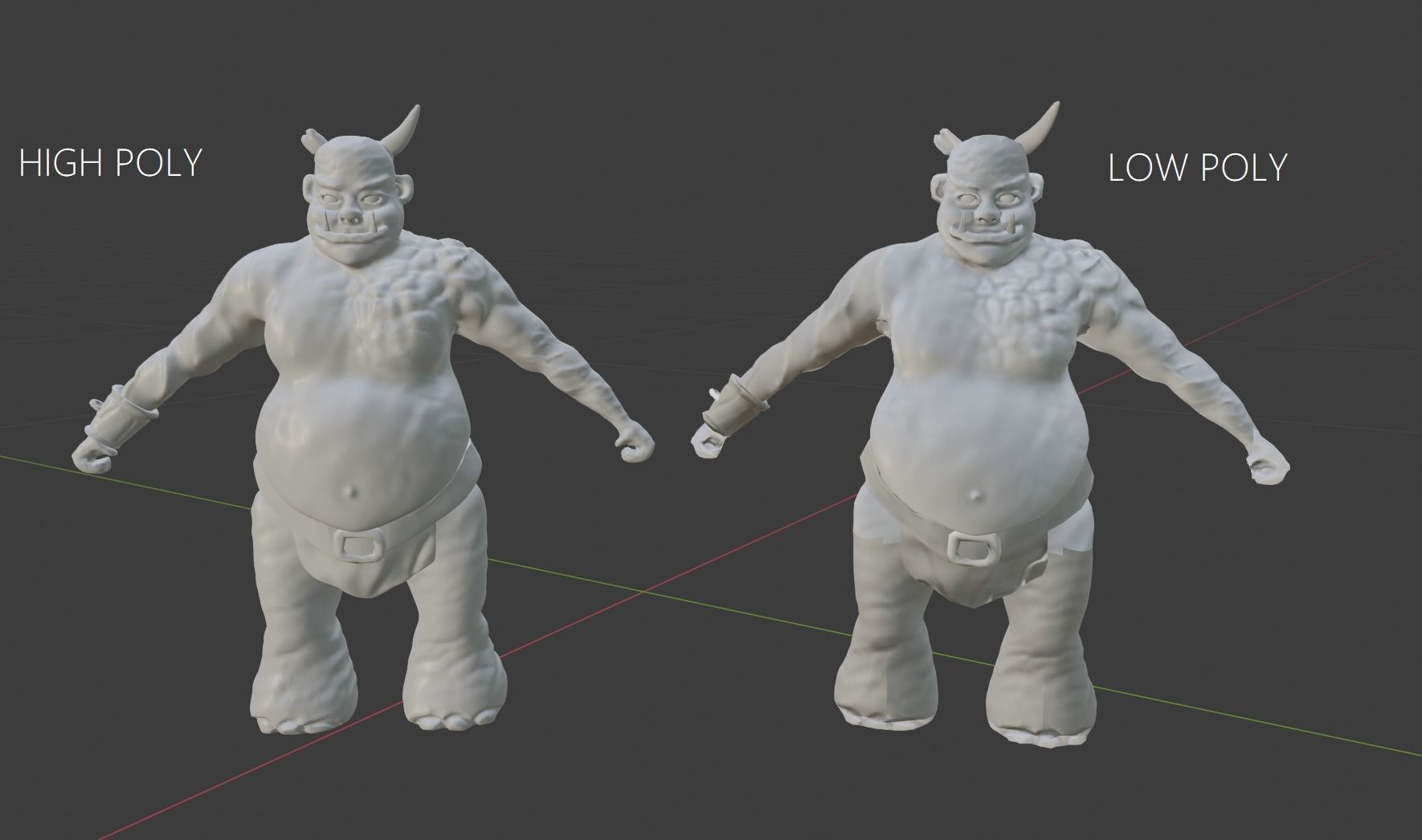 3D model Orc Low-Poly and High-Poly with Clothes VR / AR / low-poly ...