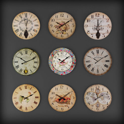 3D model Wall clocks 6 VR / AR / low-poly | CGTrader