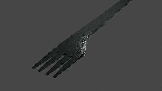 low-poly Metal Fork free 3D model | CGTrader