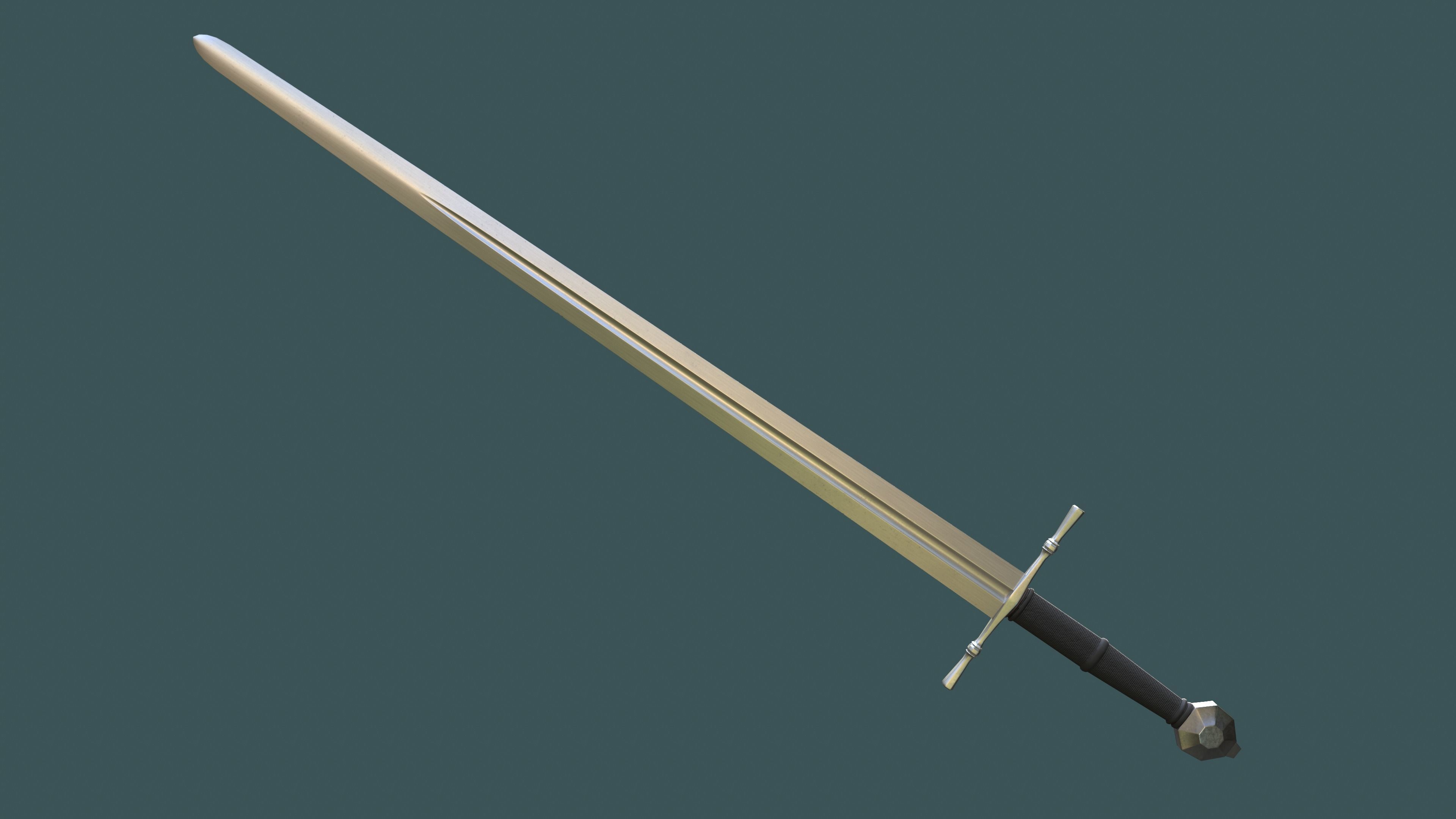 3D model Albion Count Medieval Sword PBR game ready VR / AR / low-poly ...
