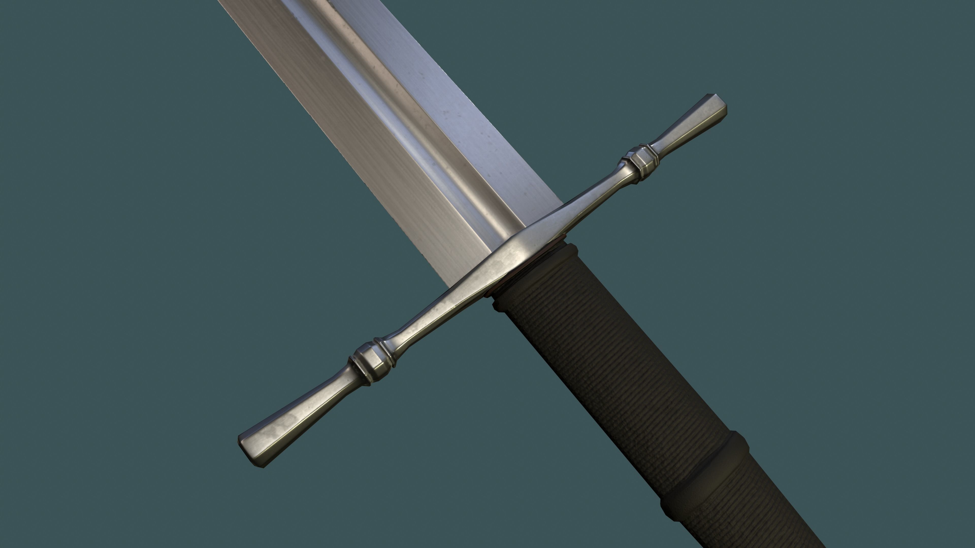 3D model Albion Count Medieval Sword PBR game ready VR / AR / low-poly ...