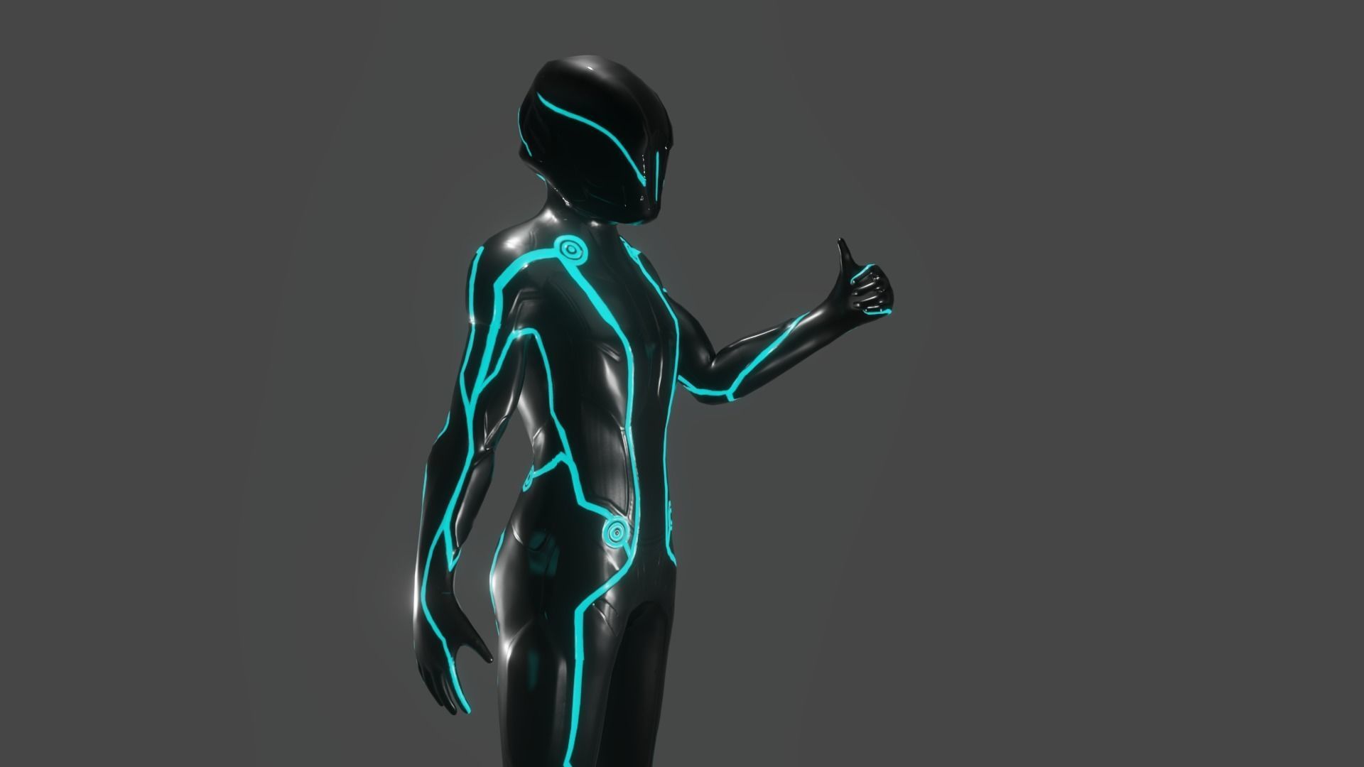 Tron Sci Fi Character 3D model rigged | CGTrader