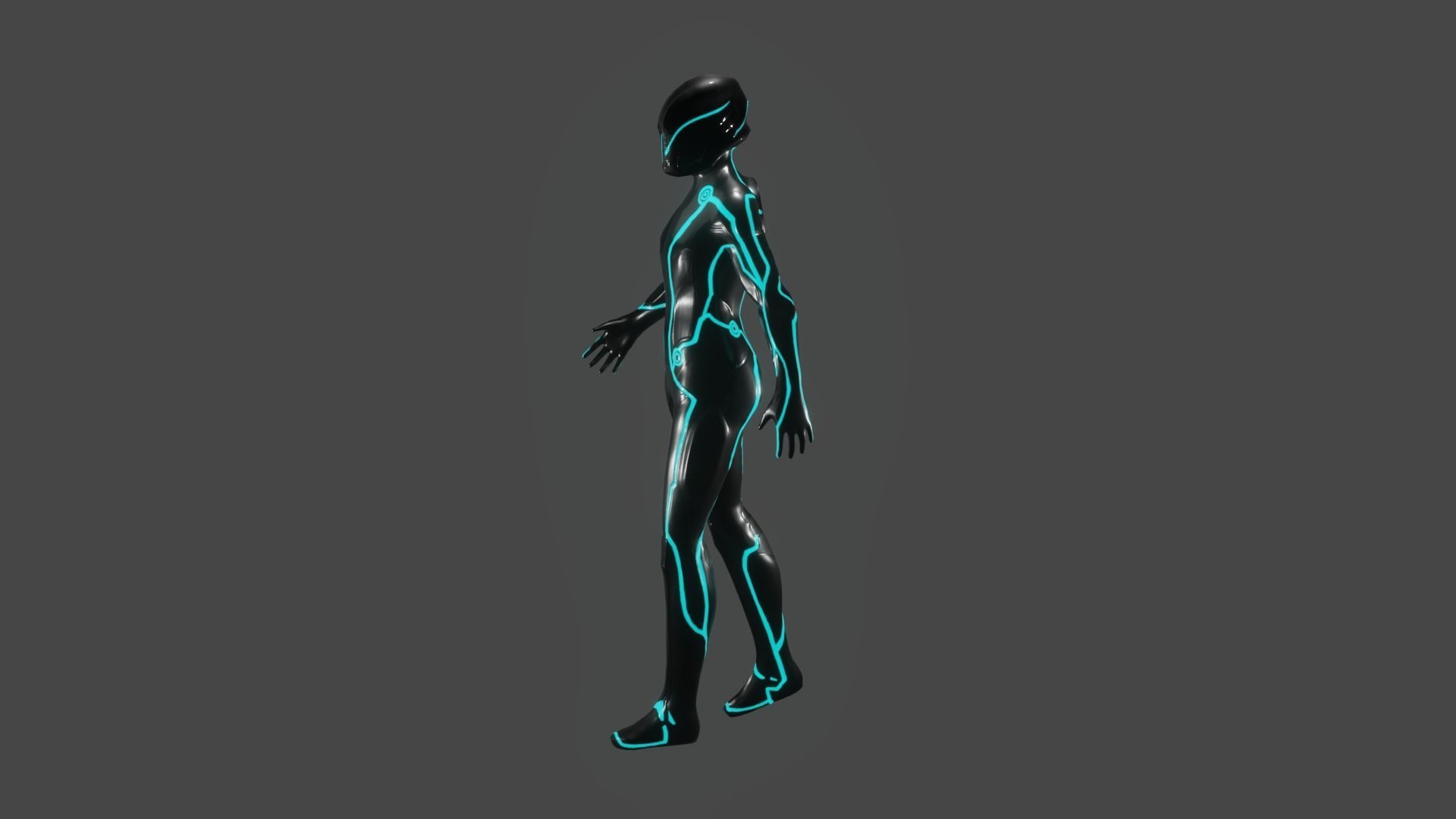 Tron Sci Fi Character 3D model rigged | CGTrader