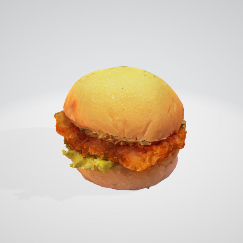 hamburger fried chicken 3D model | CGTrader