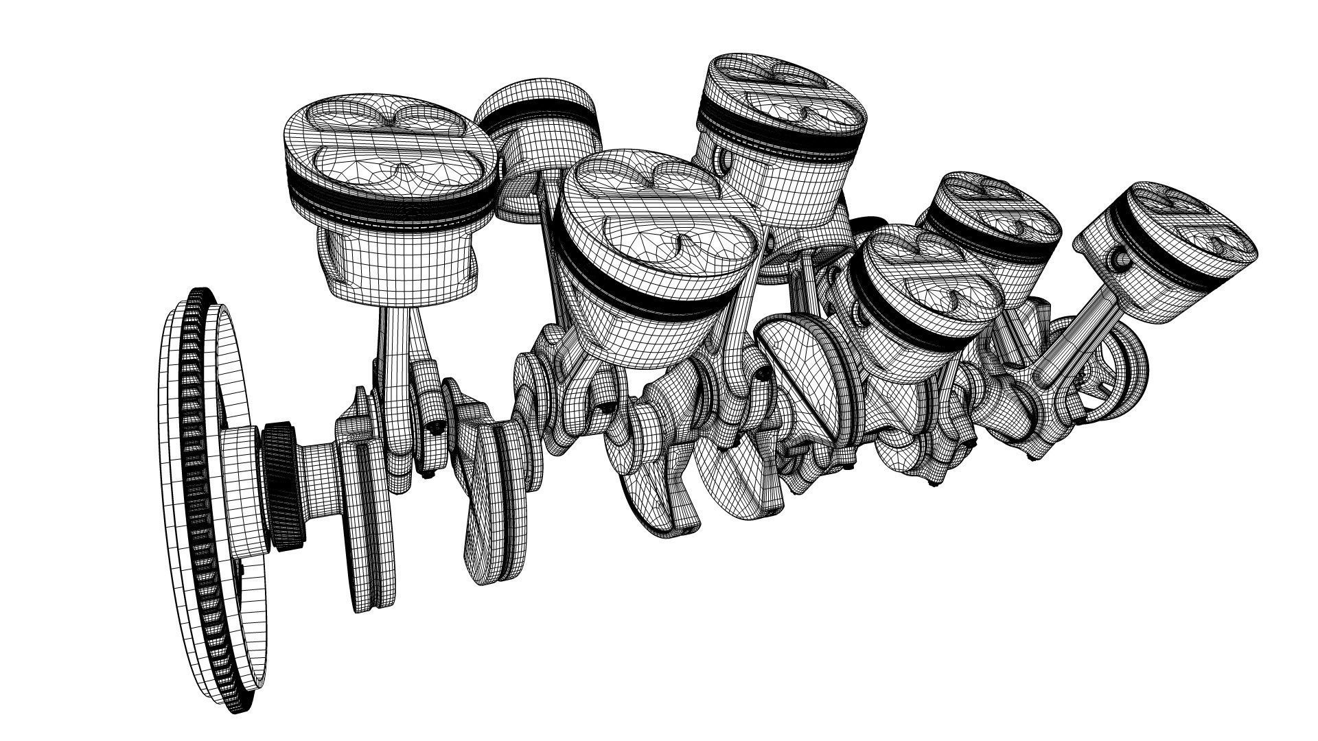 W 12 Engine Working Animated 3D model animated rigged | CGTrader