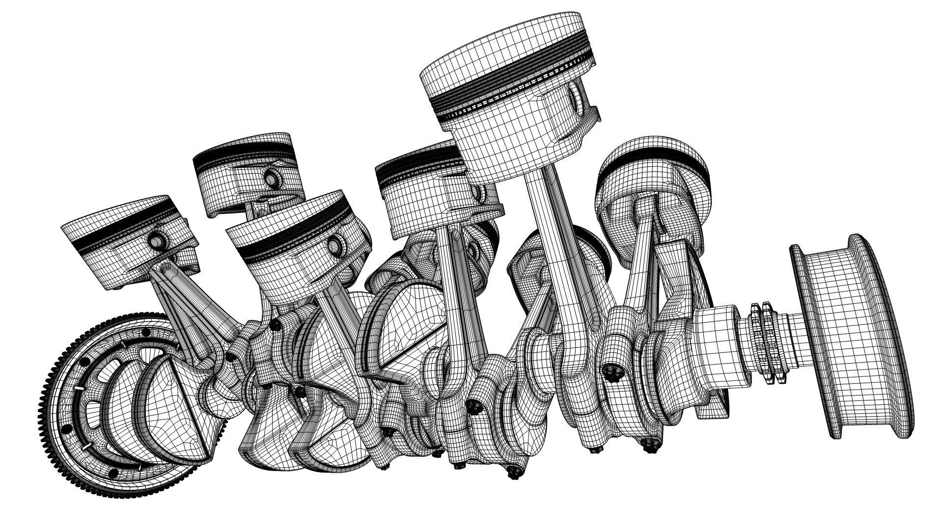 W 12 Engine Working Animated 3D model animated rigged | CGTrader