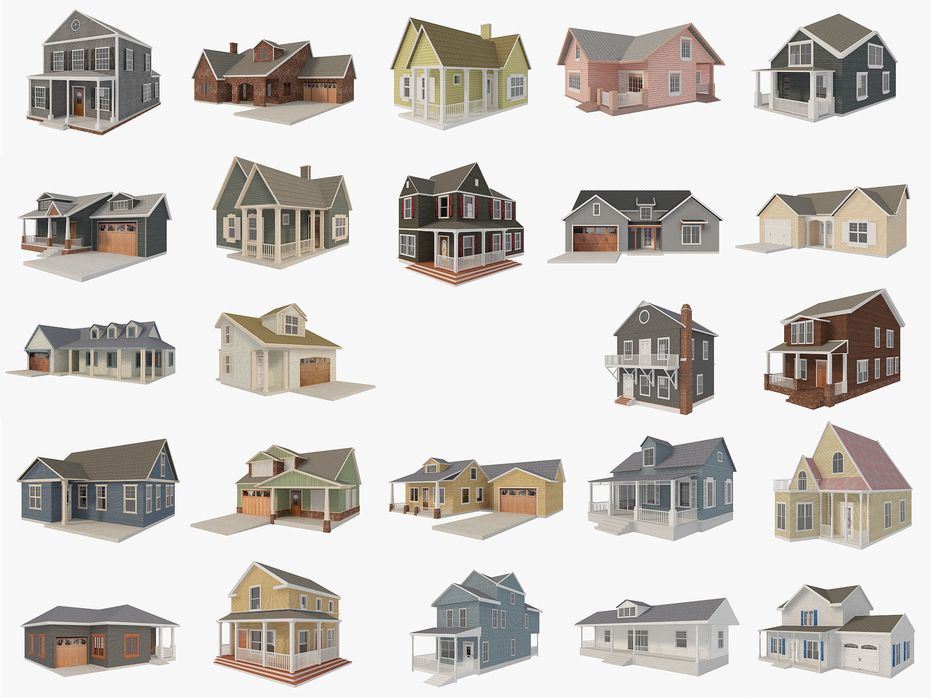 House Collection 24 Low Poly 3D model | CGTrader