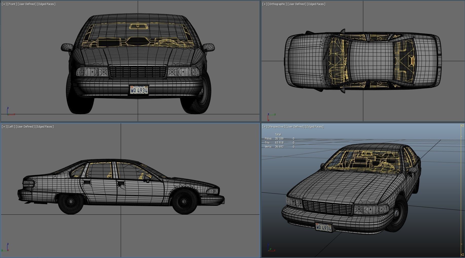 3D model 90s generic sedan VR / AR / low-poly | CGTrader