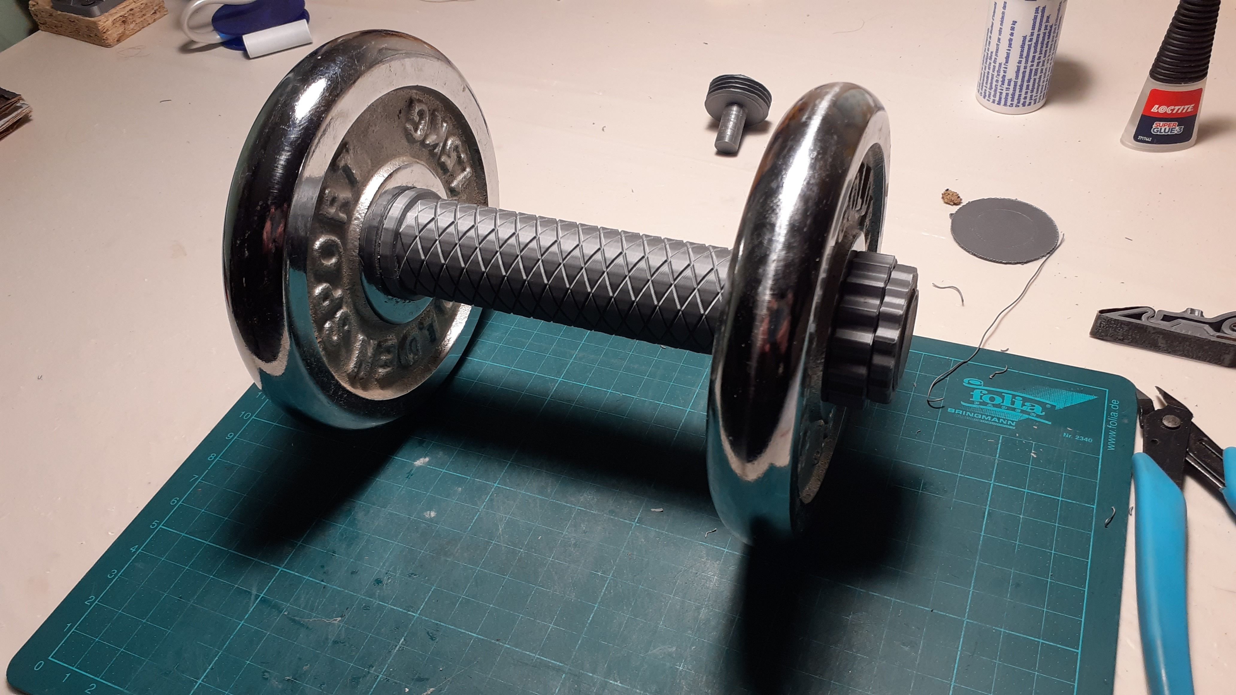 Dumbell handle 3kg 3D model 3D printable | CGTrader