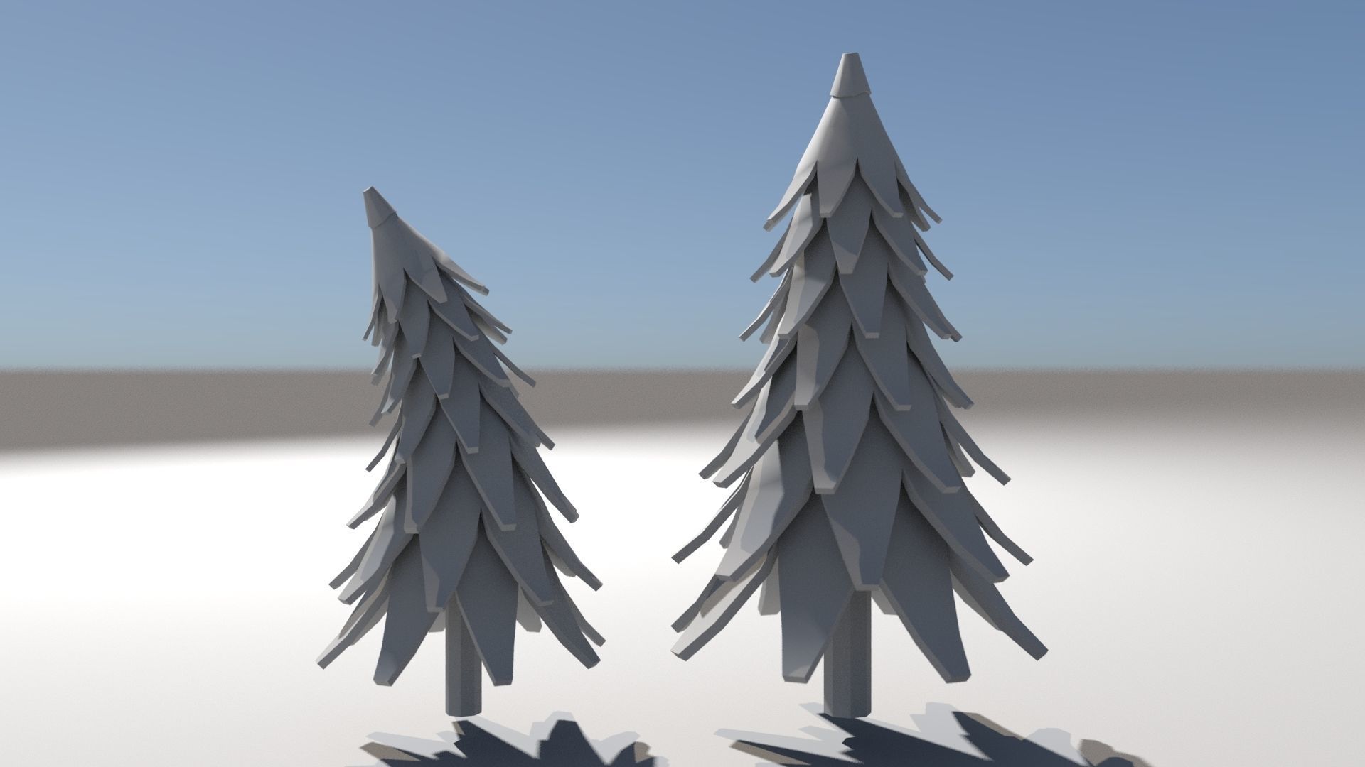 Low-Poly Evergreens fir trees in snow free VR / AR / low-poly 3D model ...