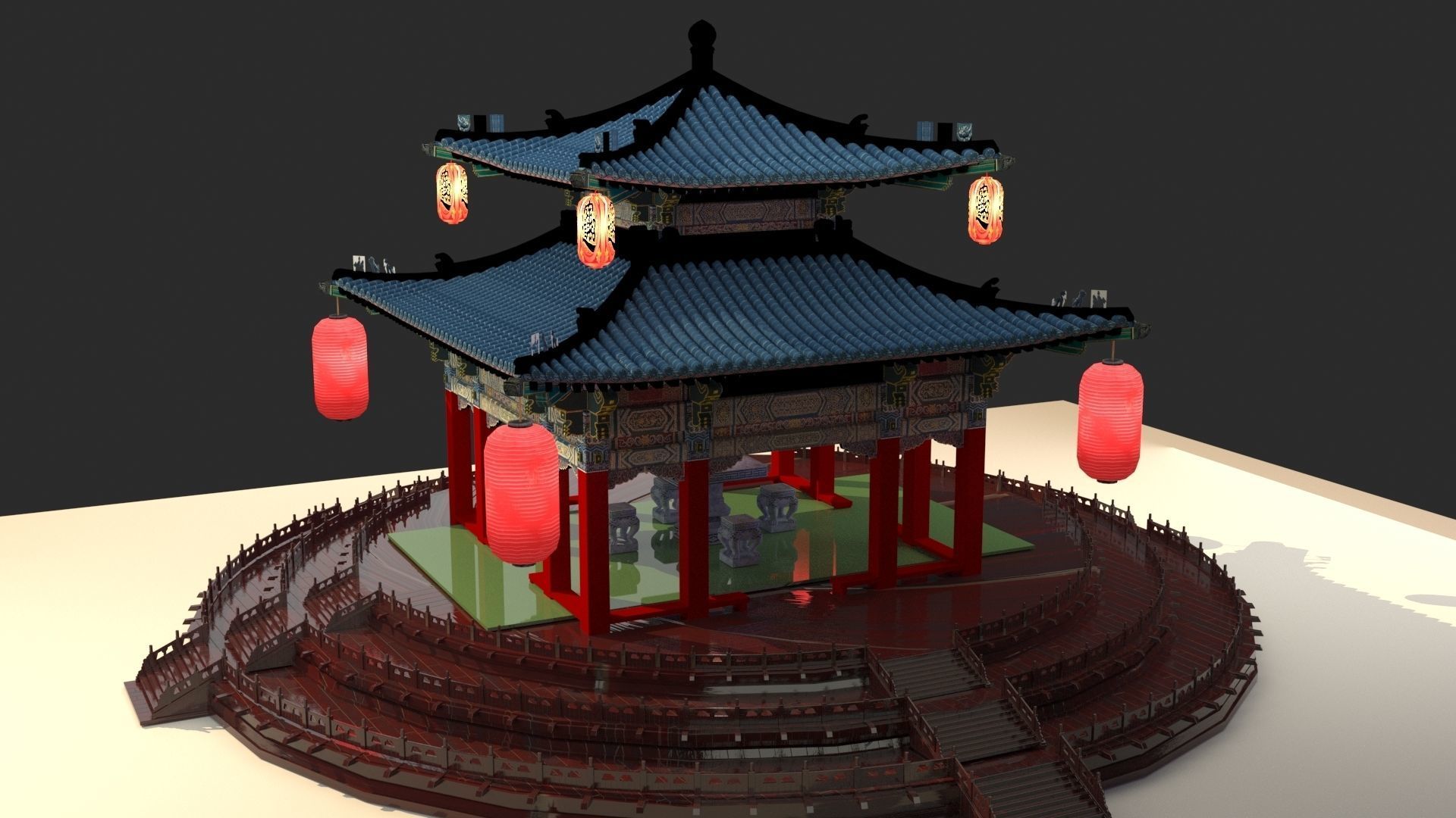 Chinese pavilion 3D model | CGTrader