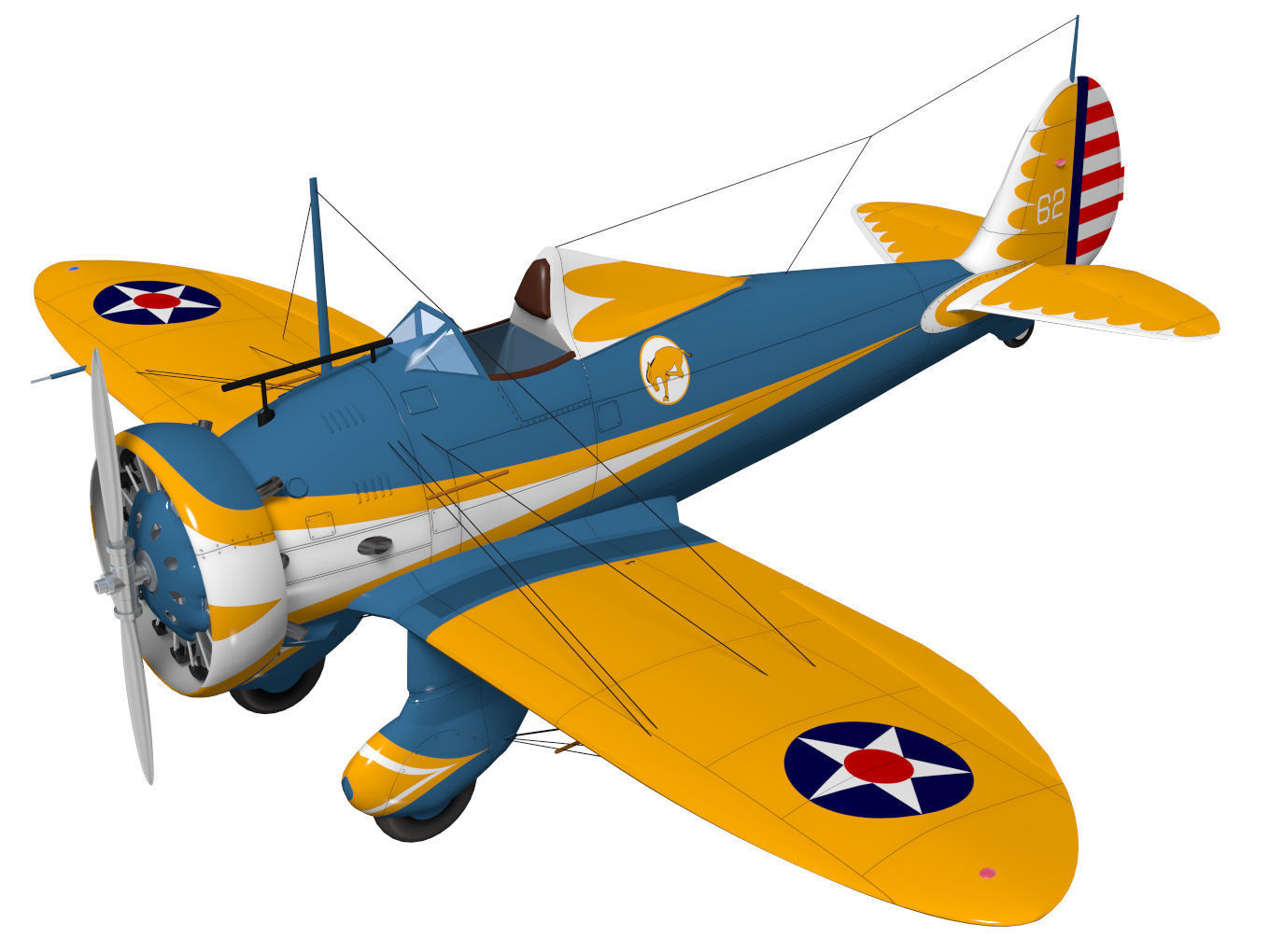 Boeing P-26 Peashooter 3D model | CGTrader
