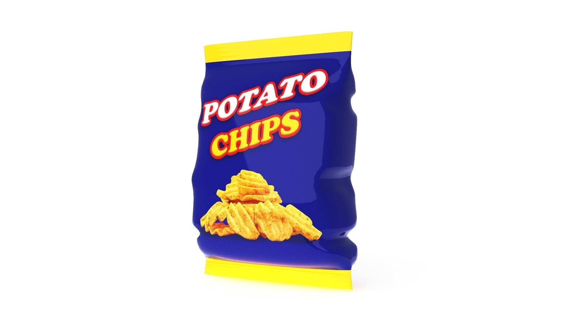Potato Chip Packet Pack packaging 3D model | CGTrader