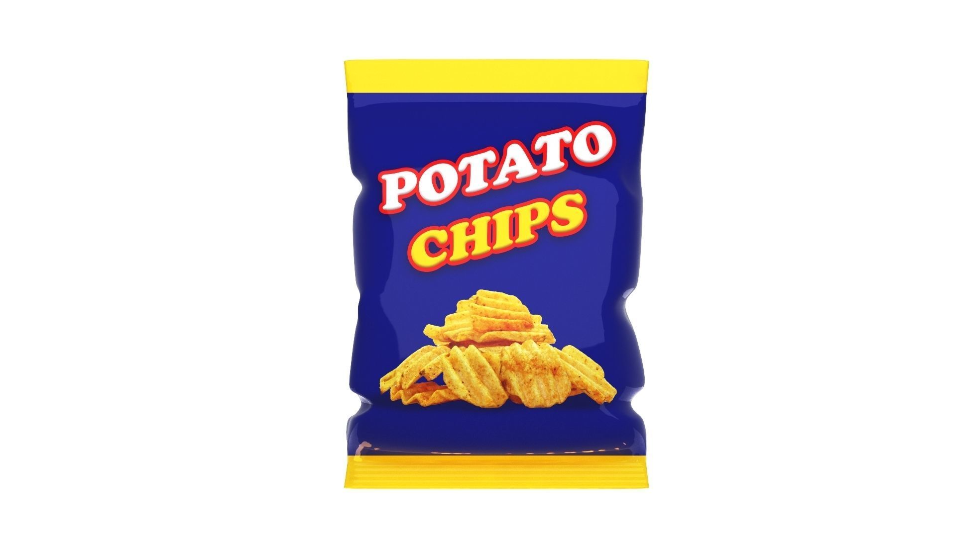 Potato Chip Packet Pack packaging 3D model | CGTrader