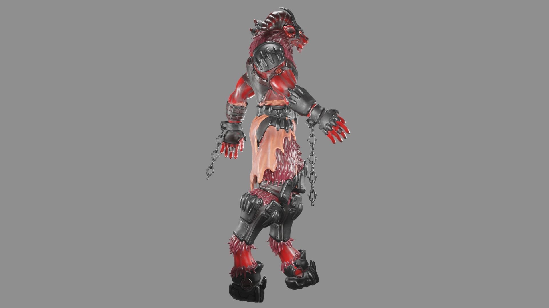 Baphomet character 3D model rigged | CGTrader