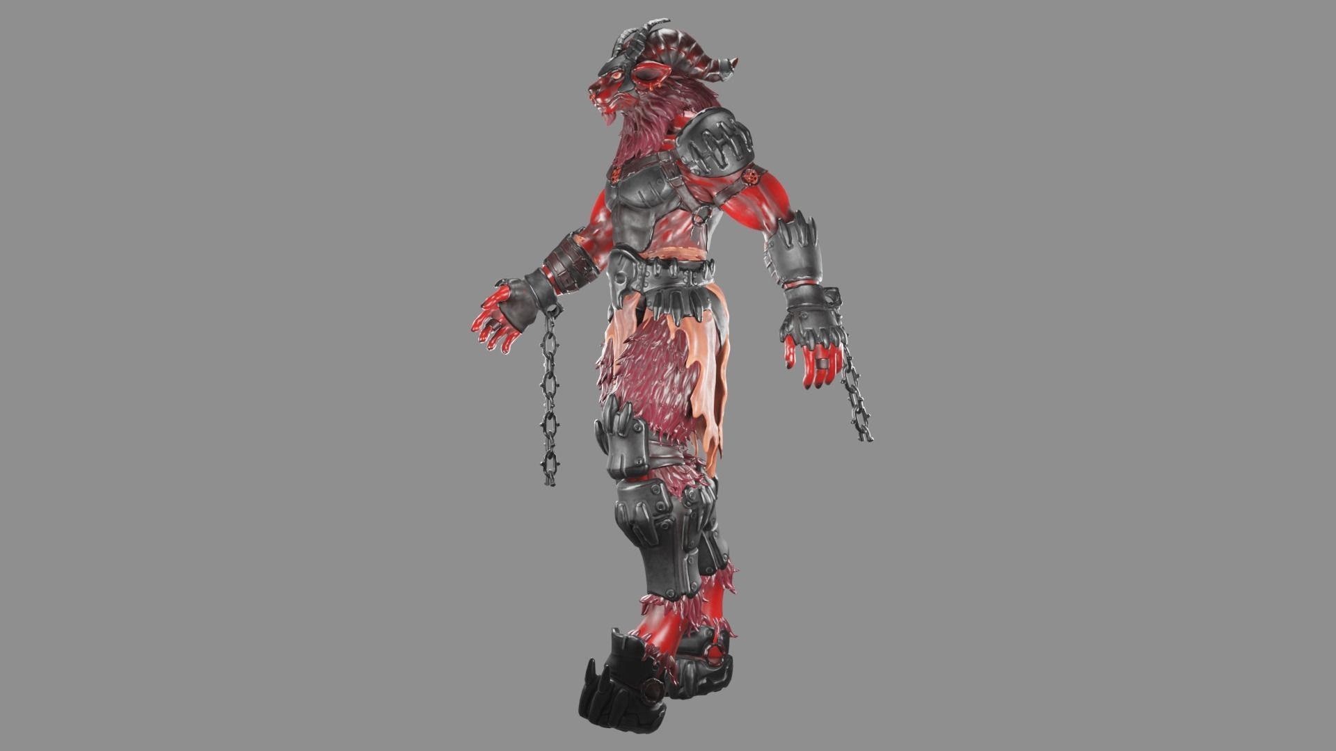 Baphomet character 3D model rigged | CGTrader