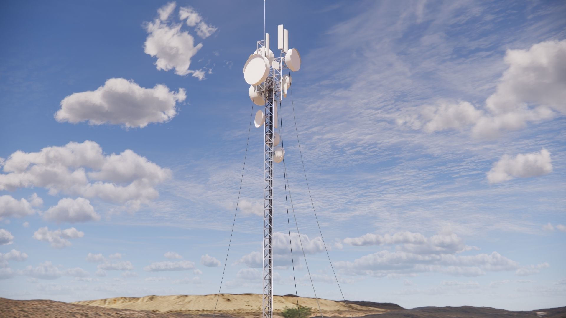 Sci-fi telecom Tower 3D model | CGTrader