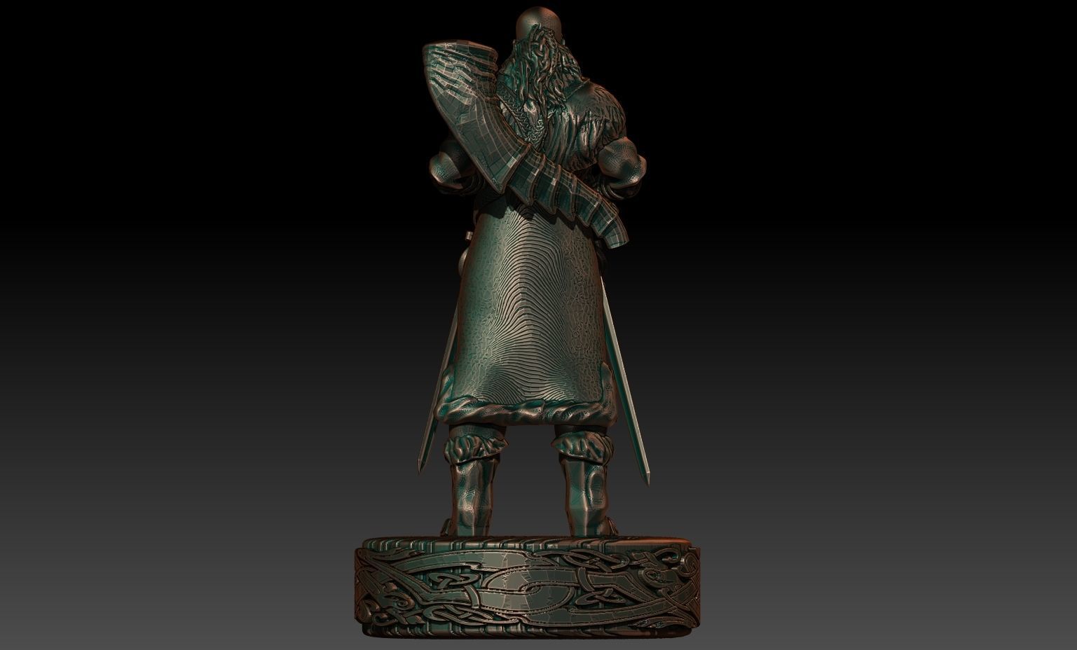 Heimdall statue of knight holding sword 3D model 3D printable | CGTrader