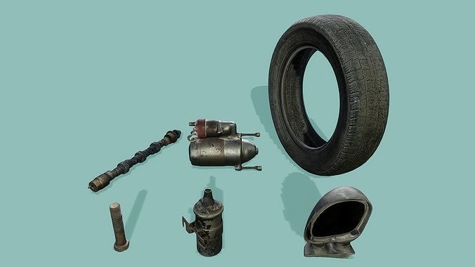 3D model 3D Scan Car Parts Pack - Props VR / AR / low-poly | CGTrader