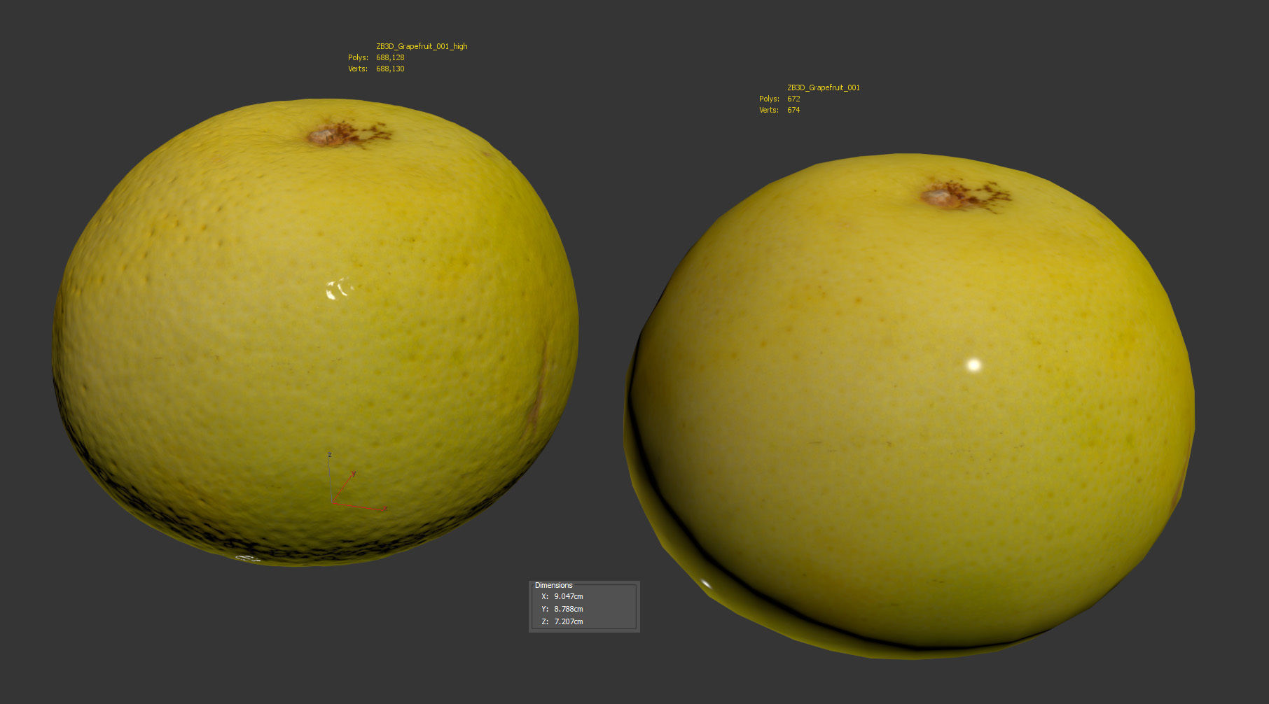 Grapefruit 001 3D model | CGTrader