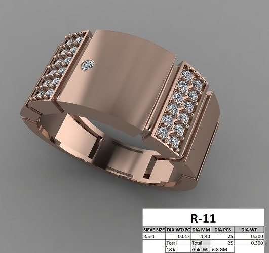 Gents Ring 3D model 3D printable | CGTrader