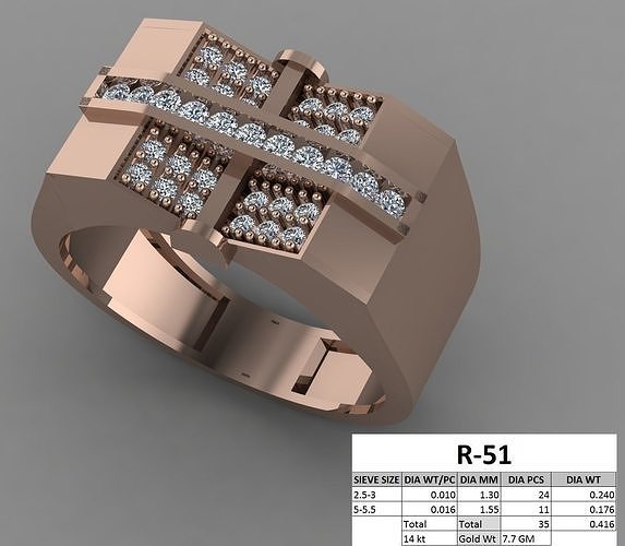 Gents Ring 3D model 3D printable | CGTrader