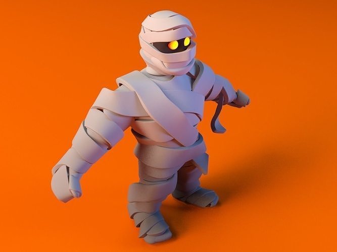 Cartoon Fitness Mummy Not Rigged 3D model | CGTrader