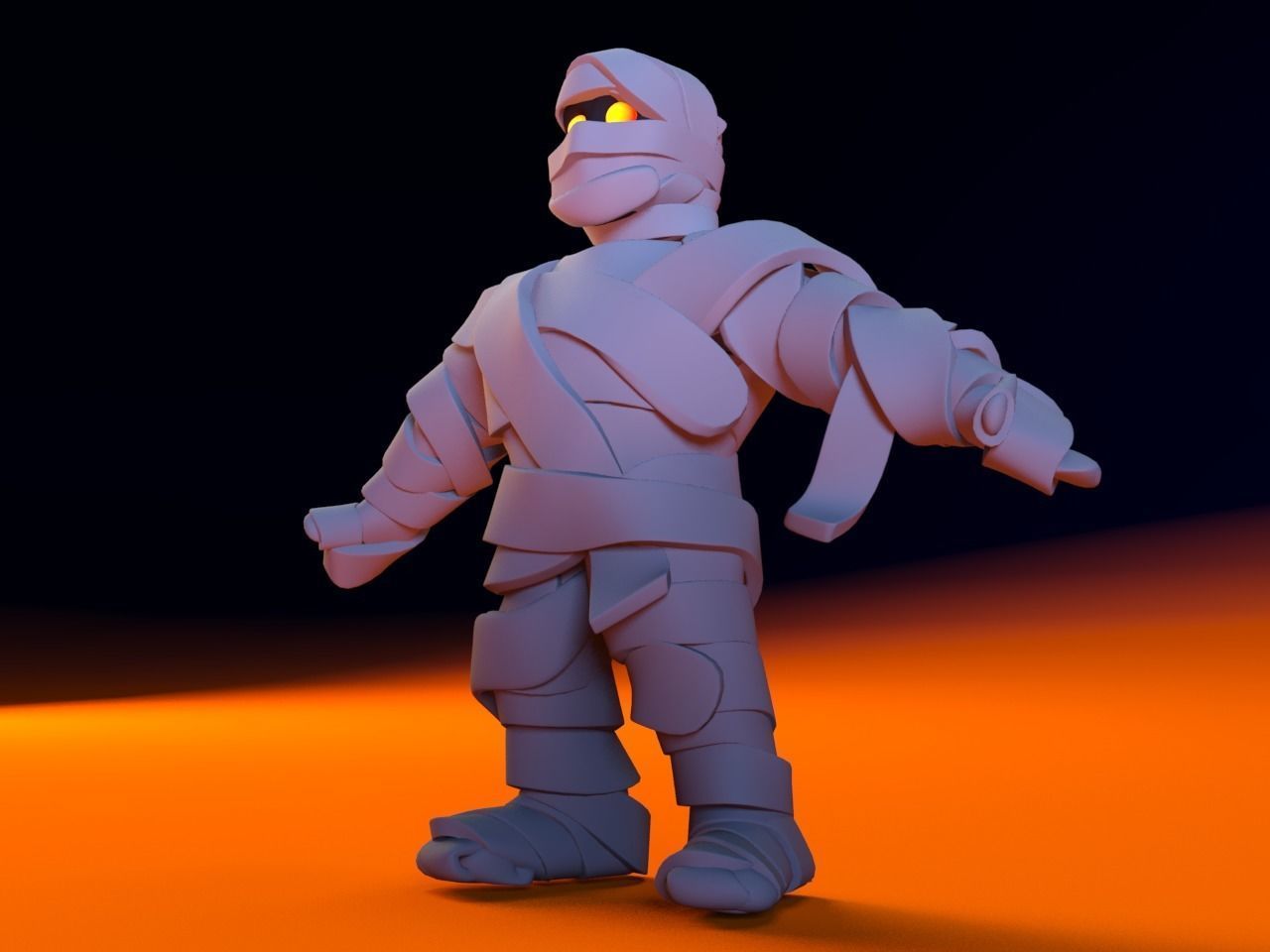 Cartoon Fitness Mummy Not Rigged 3D model | CGTrader