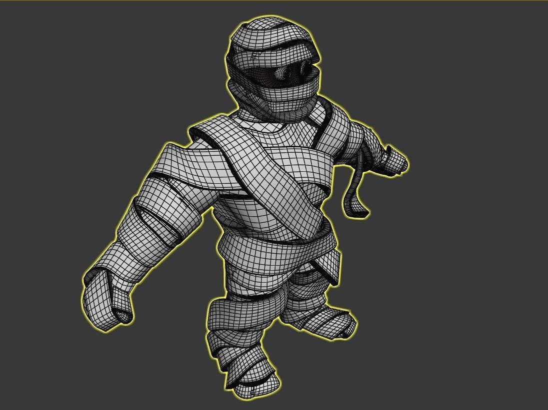 Cartoon Fitness Mummy Not Rigged 3D model | CGTrader